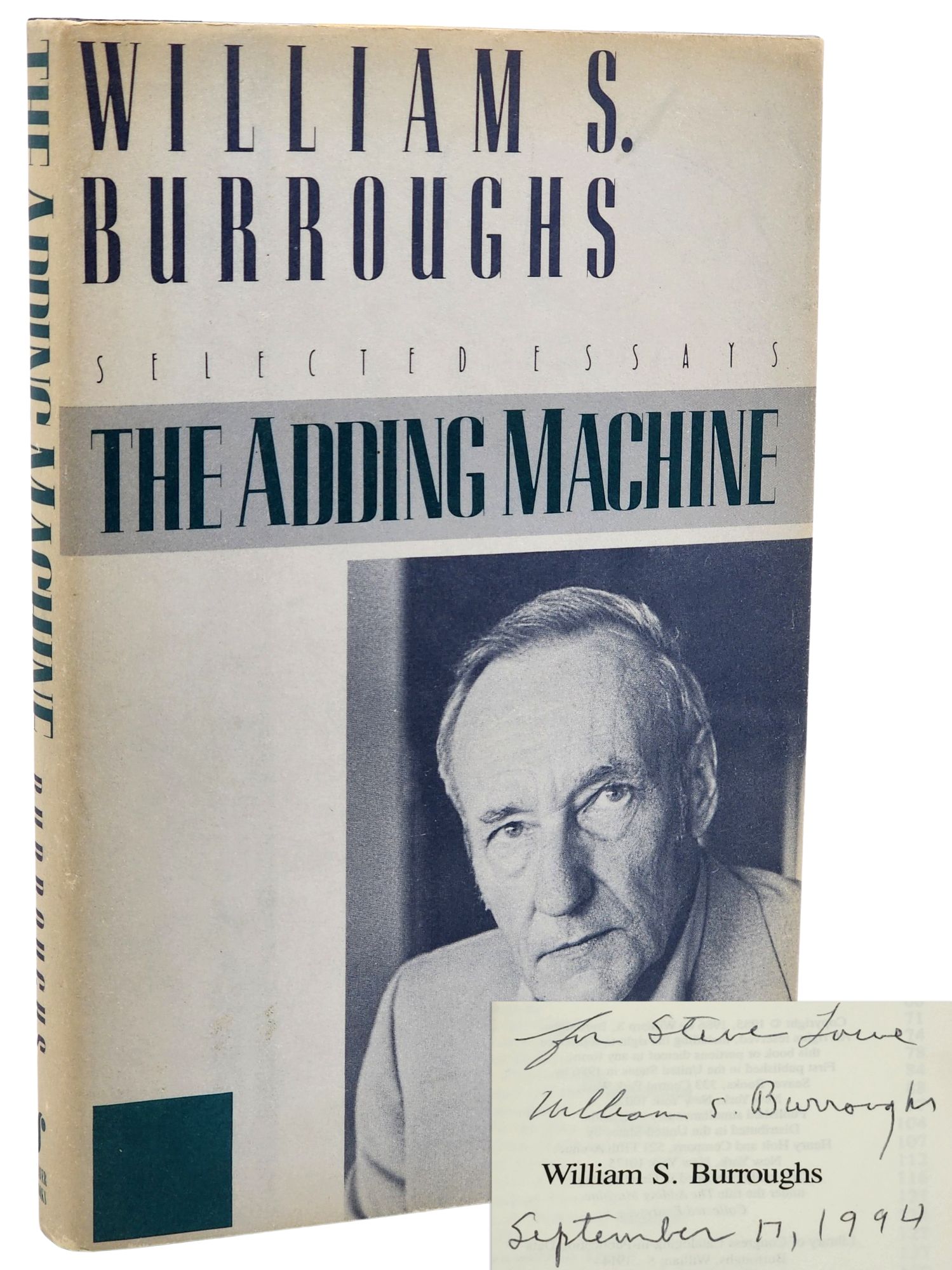 THE ADDING MACHINE Selected Essays | William S. Burroughs | First ...